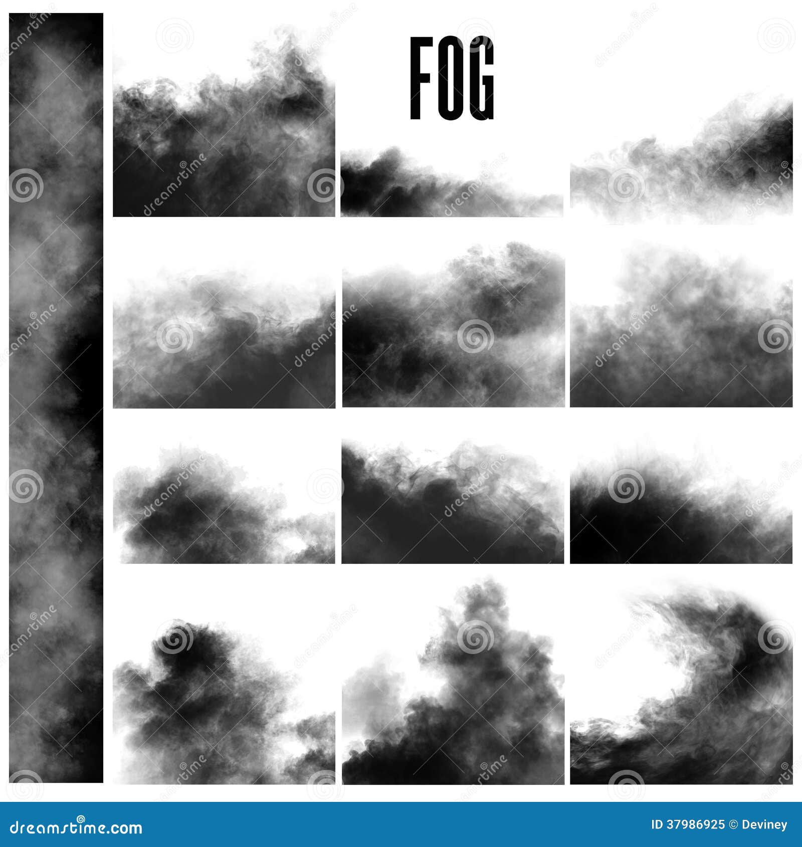 Set of fog effects stock image. Image of design, black - 37986925