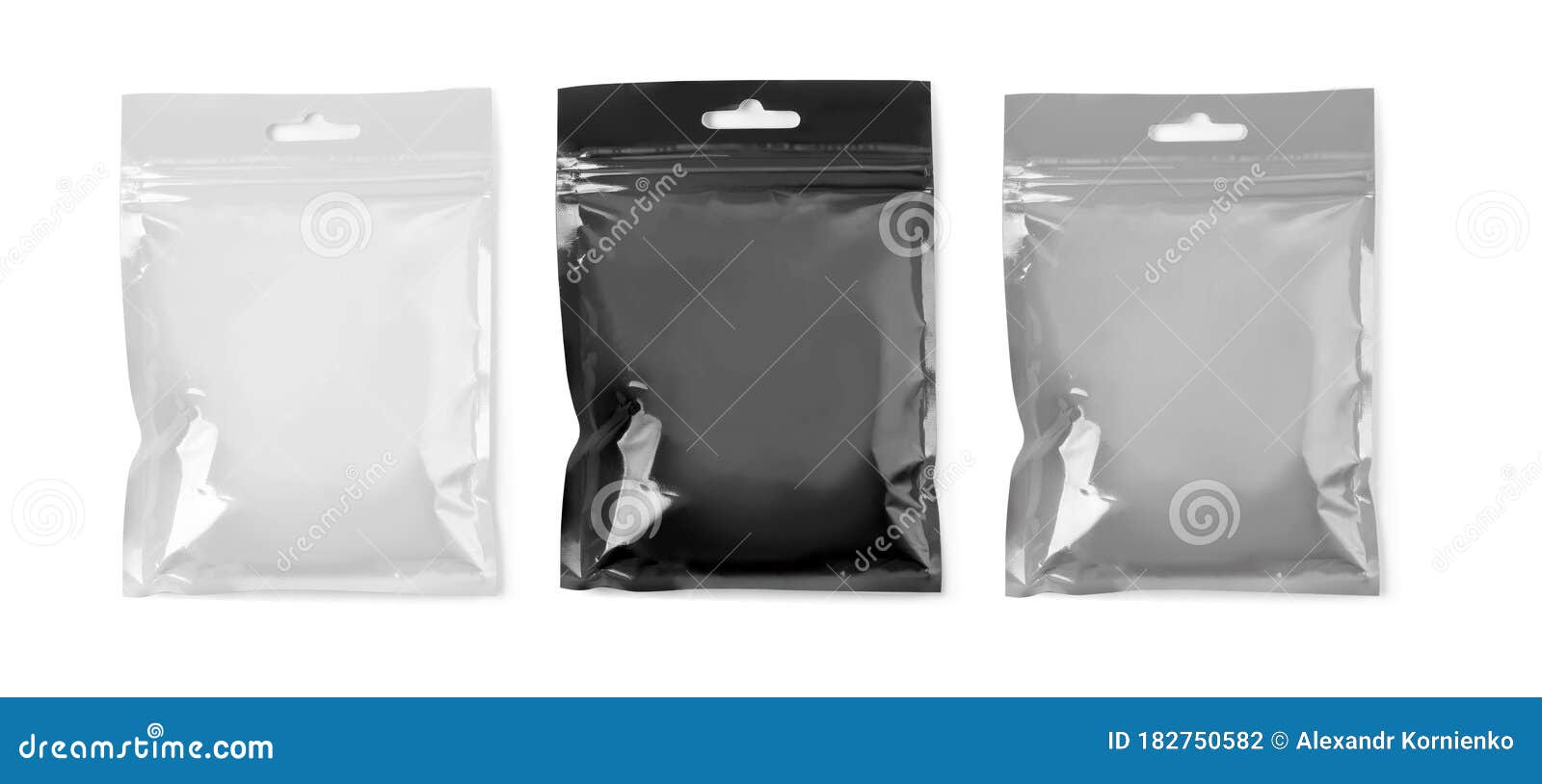Set foil package isolated stock photo. Image of pack - 182750582