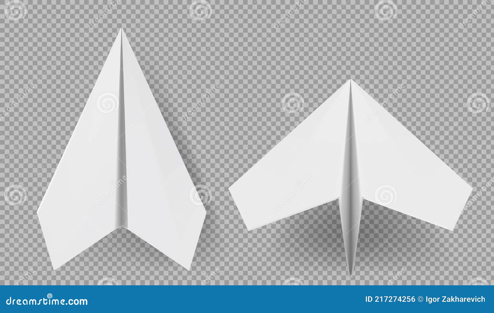 Set of Fold Paper Airplane Inculde Side and Front View. Stock Vector ...