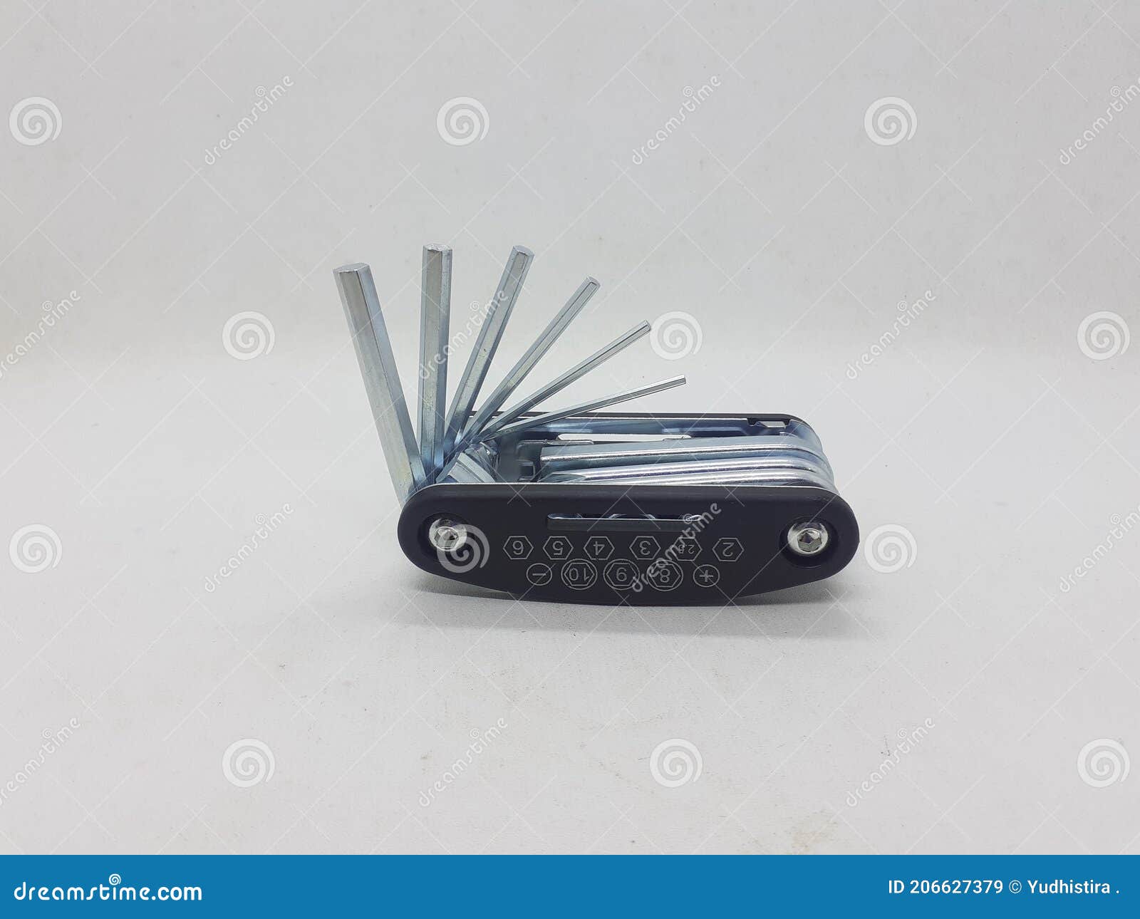 A Set of Foldable Wrench and Screwdriver on White Isolation Background ...