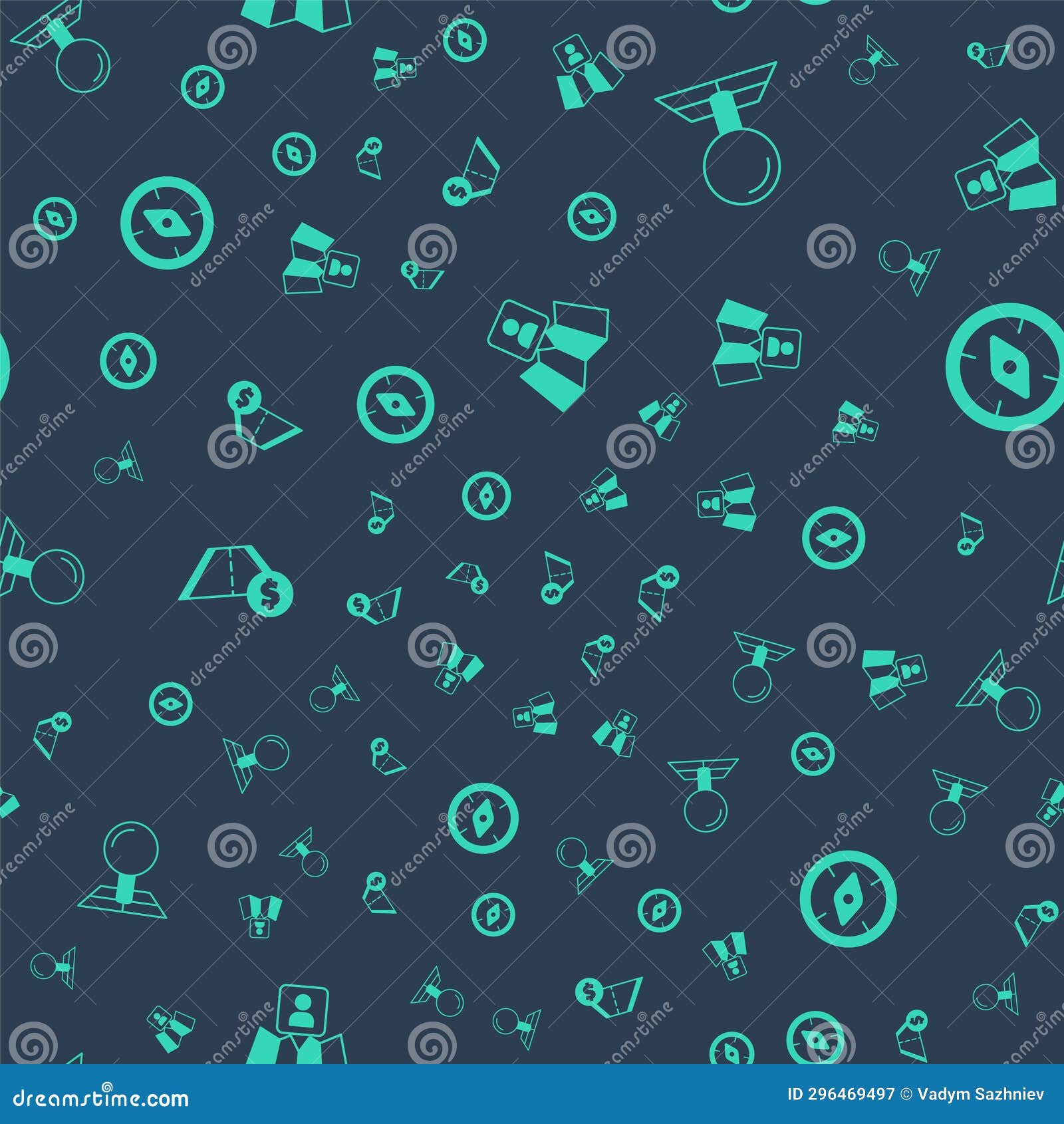 Set Folded Map with Location Marker, Toll Road Traffic and Compass on ...