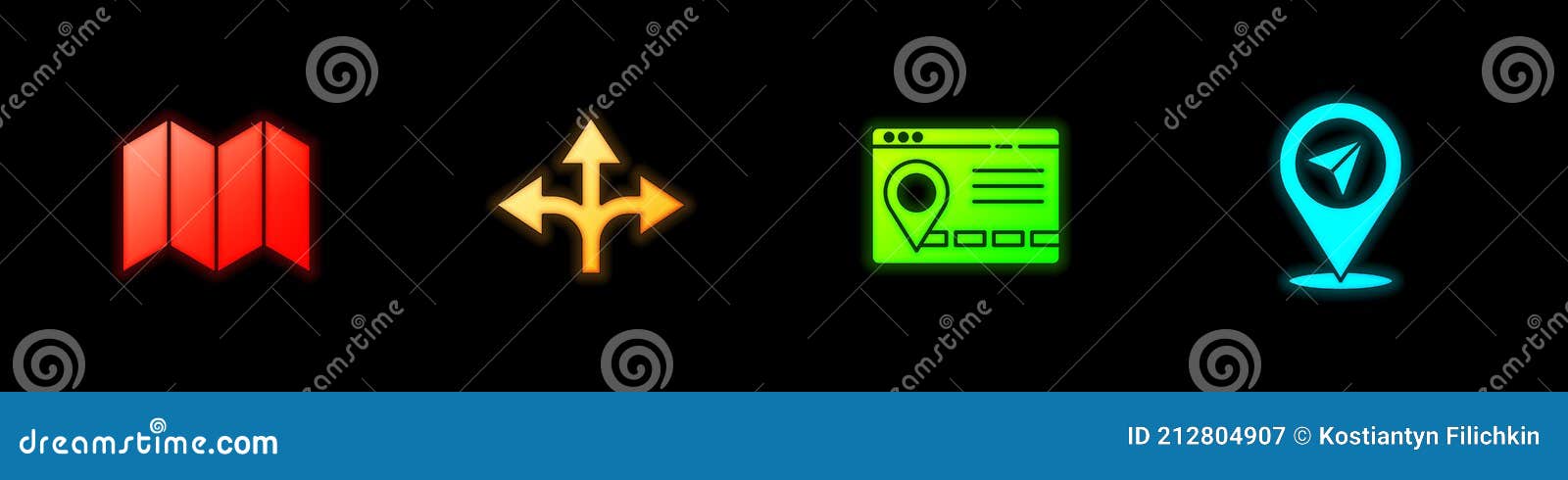 Set Folded Map, Road Traffic Sign, Infographic of City Navigation and ...