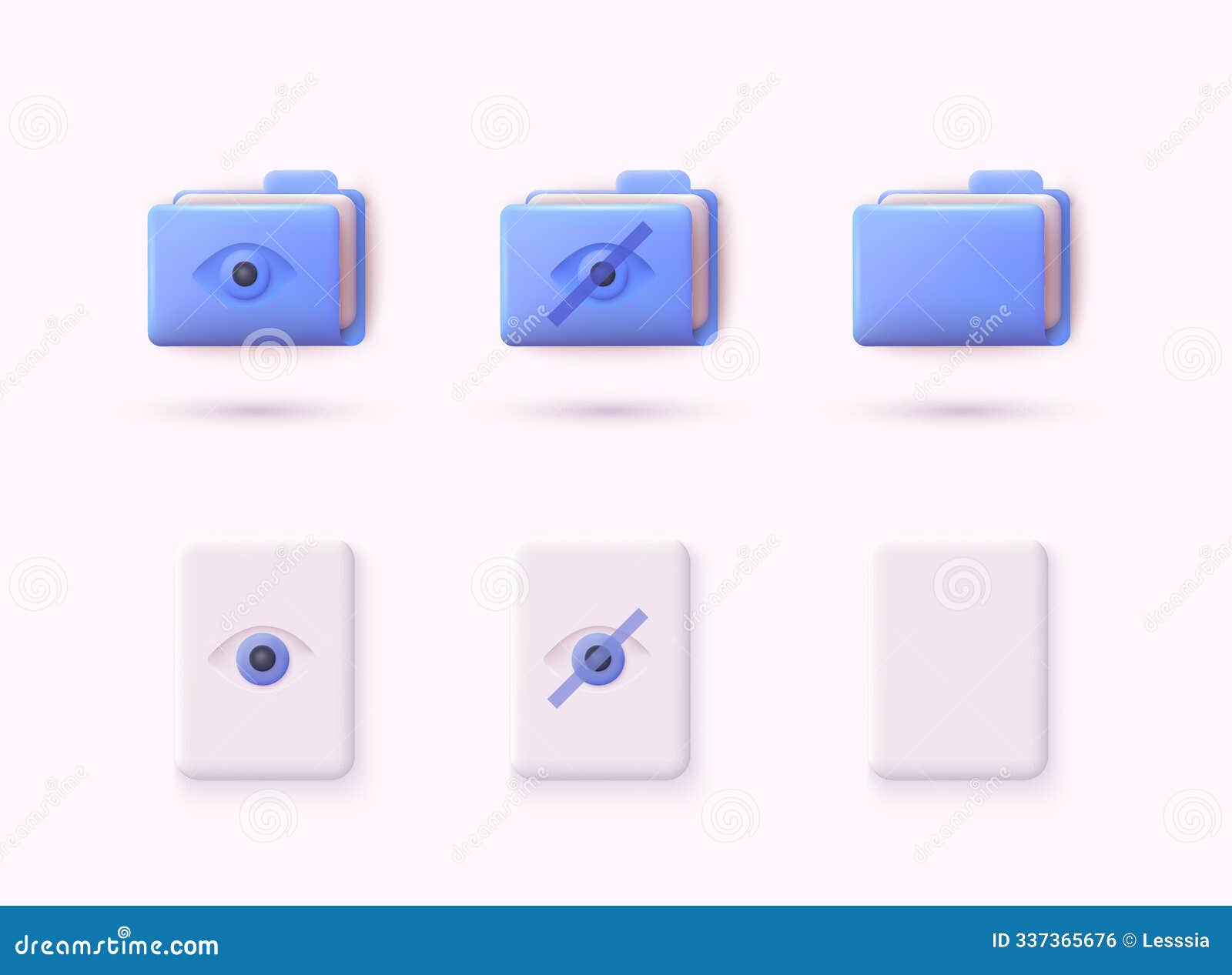 Set of Folder and Documents in 3d Style.File Directory, Document for ...