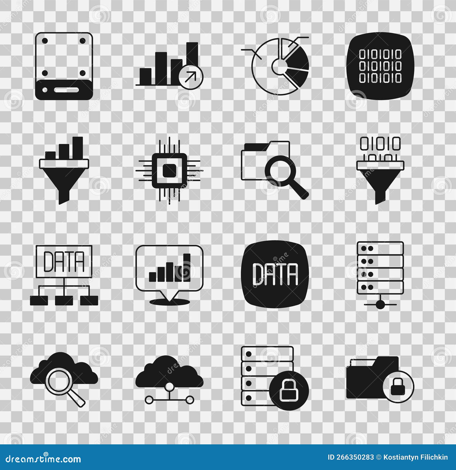 Set Processor CPU, Funnel Filter, Server, Data, Artificial Intelligence ... Set Processor CPU, Funnel Filter, Server, Data, Artificial Intelligence ...