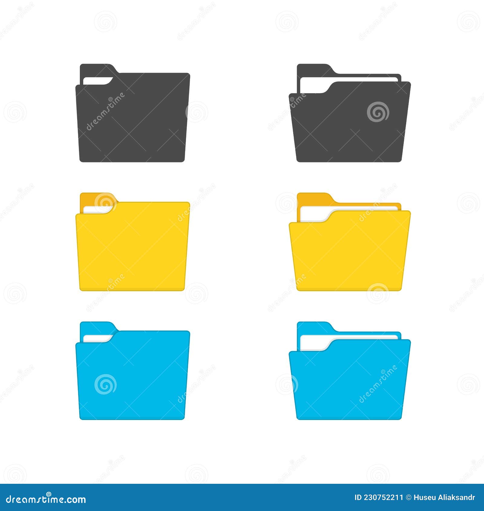Set of folder vector. stock vector. Illustration of information - 230752211