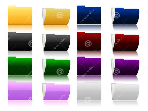 Set of folders stock vector. Illustration of white, website - 14498905
