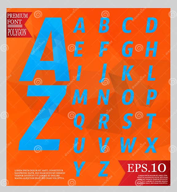Set Font Low Poly Design Style Alphabet Multi Color and Background of ...