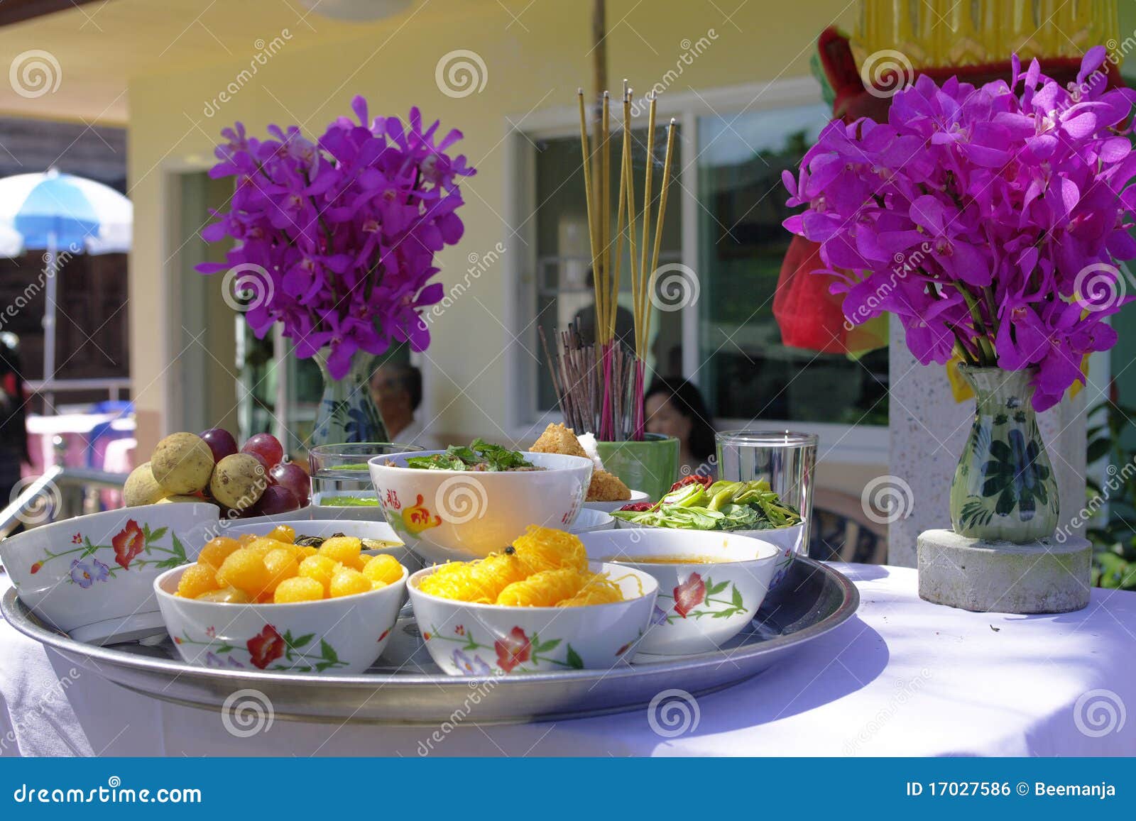 Set of food on the altar stock photo. Image of juicy - 17027586