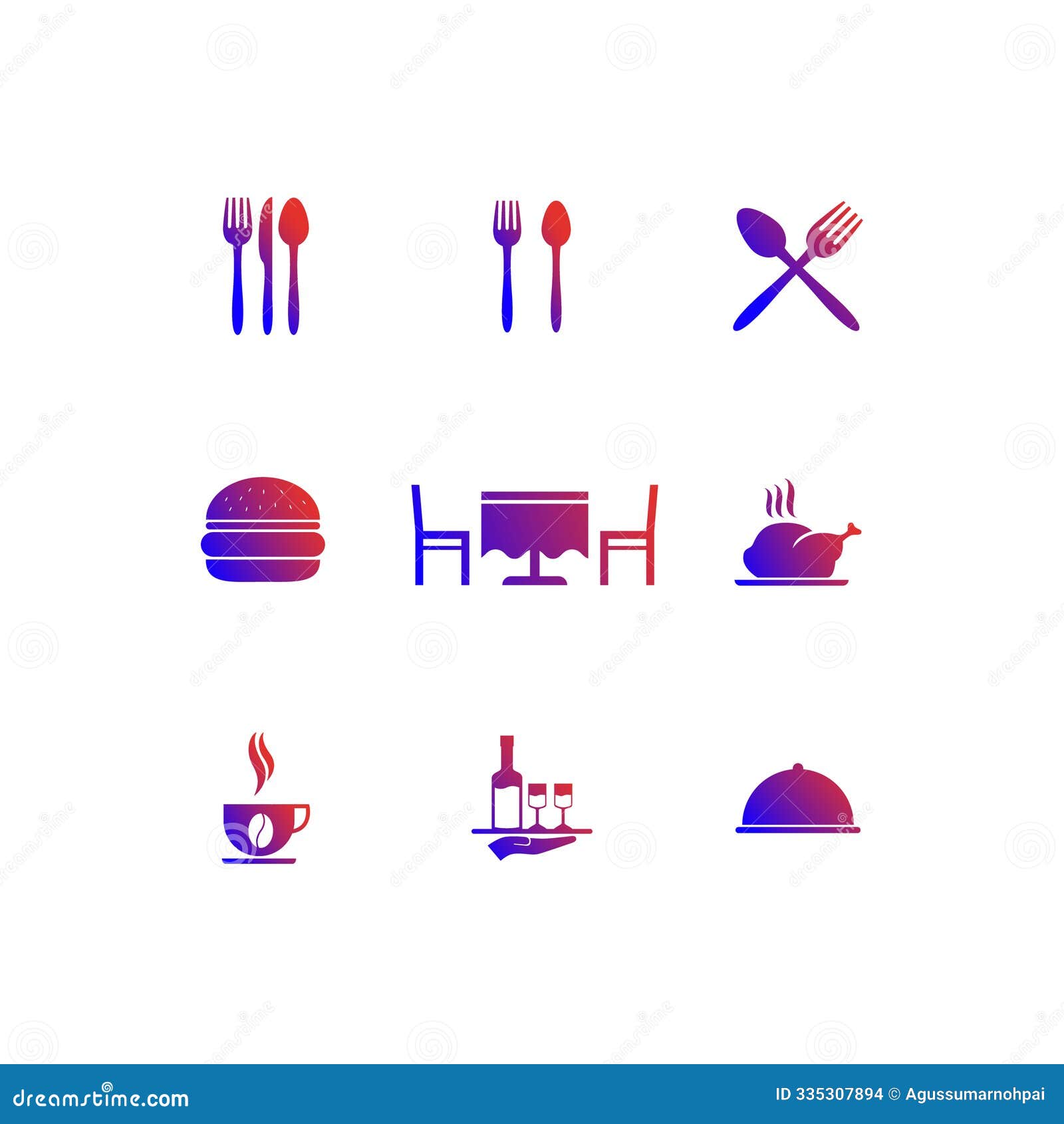 A Set Of Food And Beverage Vector Graphics Illustrations ...