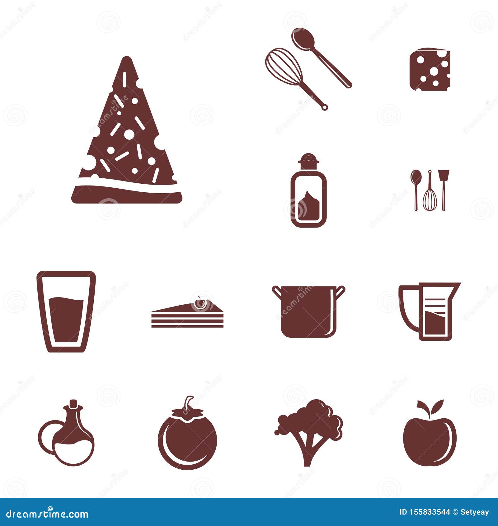 Set of Food Icon Logo Vector. Concept Icon Logo Food with Many Variants ...