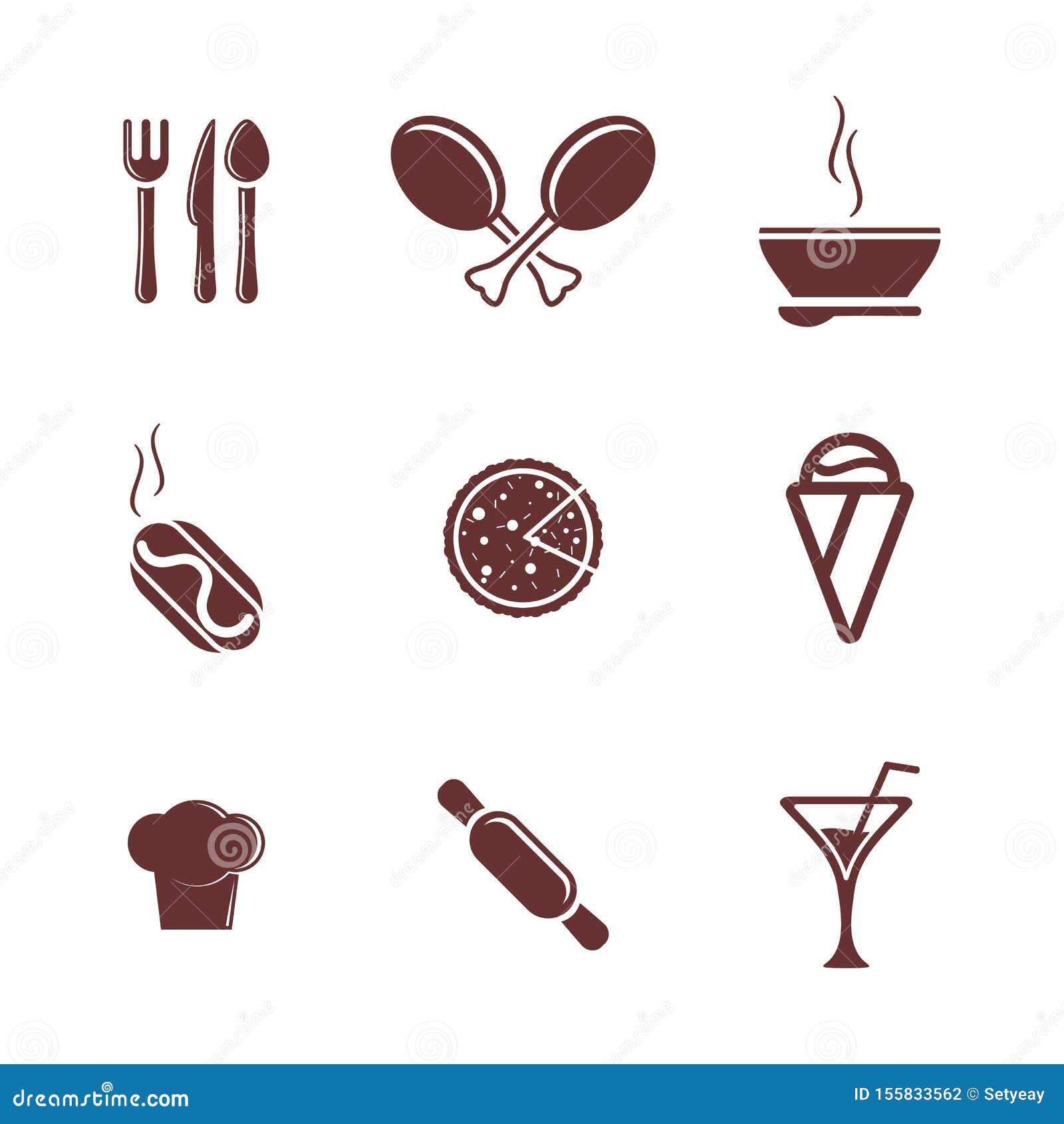 Set of Food Icon Logo Vector. Concept Icon Logo Food with Many Variants ...
