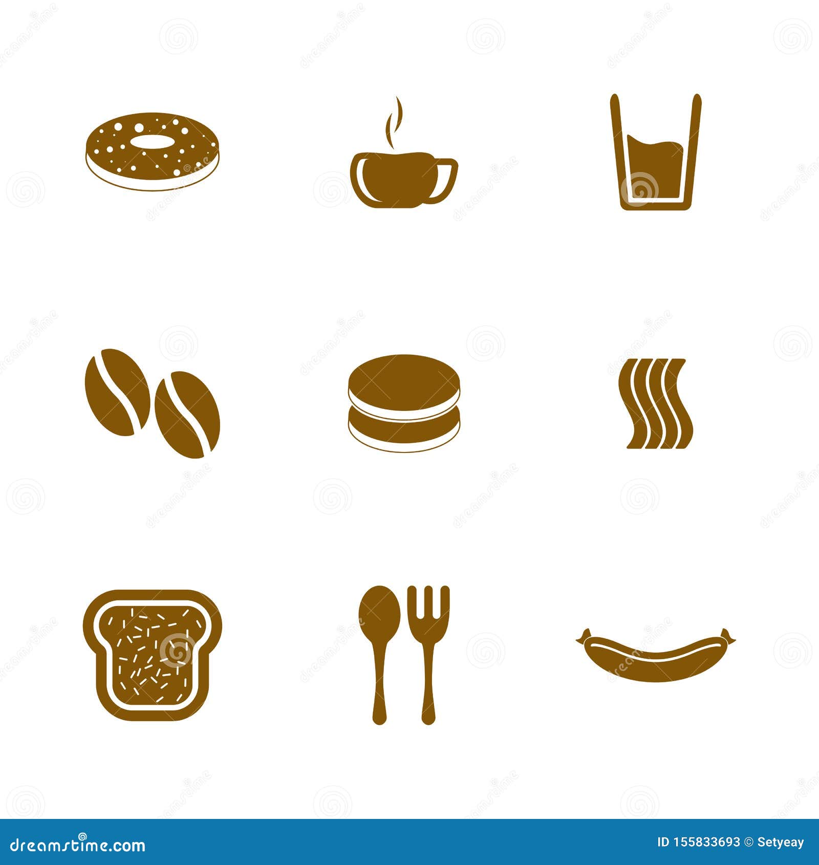 Set of Food Icon Logo Vector. Concept Icon Logo Food with Many Variants ...