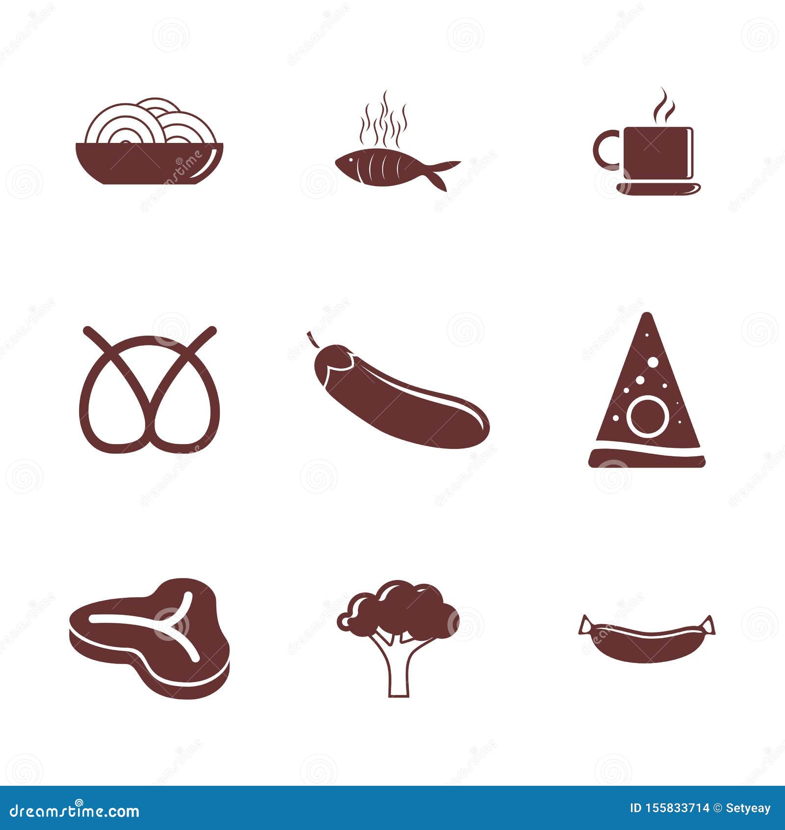 Set of Food Icon Logo Vector. Concept Icon Logo Food with Many Variants ...