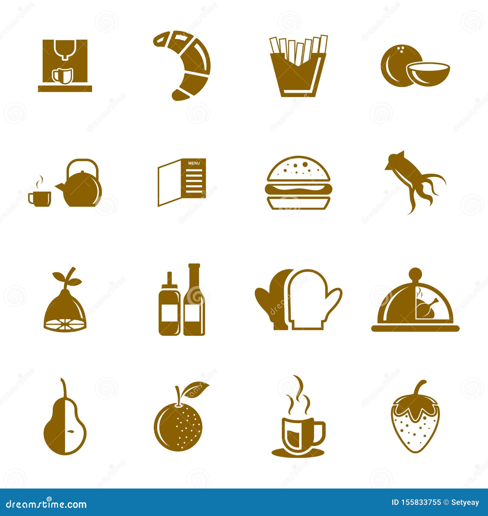 Set of Food Icon Logo Vector. Concept Icon Logo Food with Many Variants ...