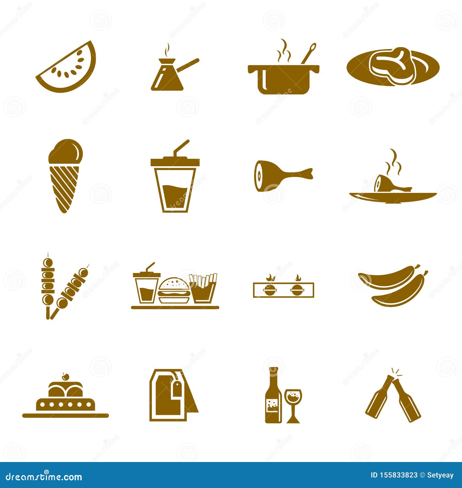 Set of Food Icon Logo Vector. Concept Icon Logo Food with Many Variants ...