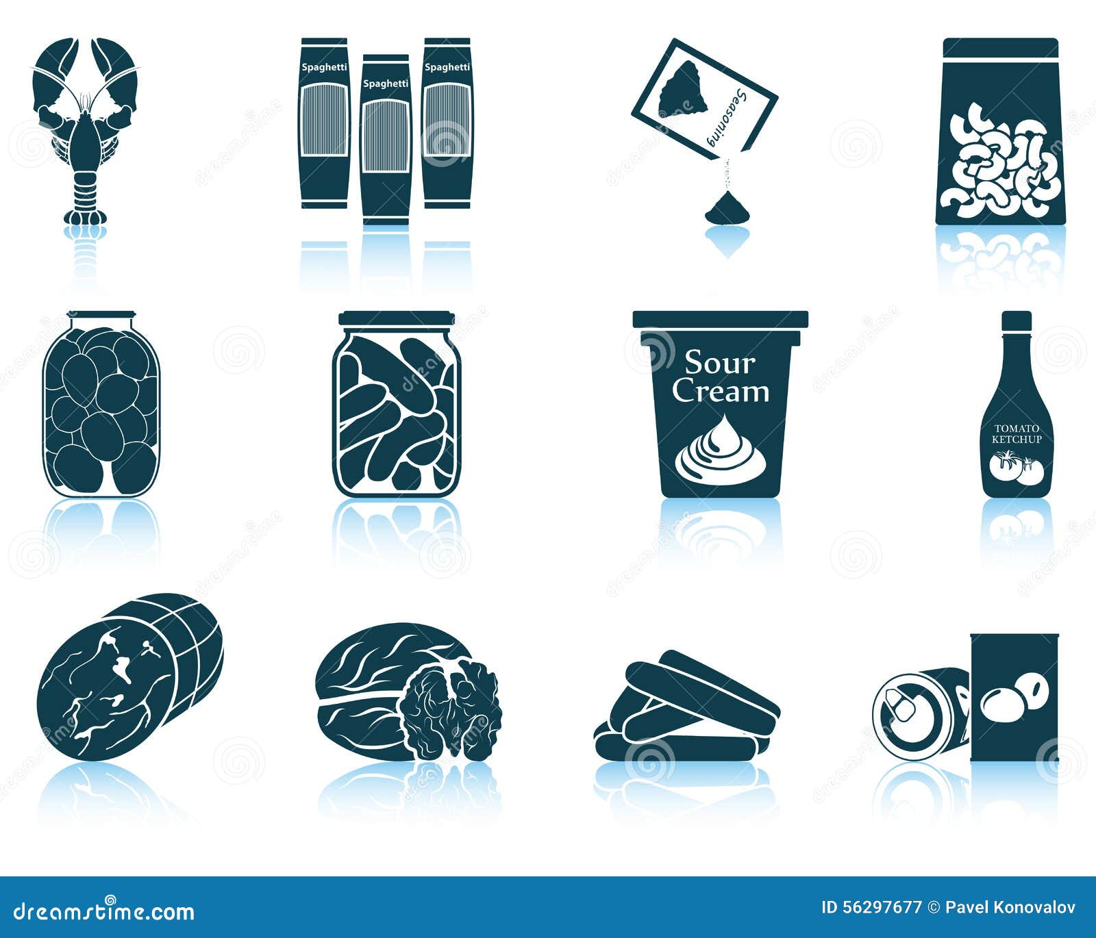 Set of food icons stock vector. Illustration of meal - 56297677