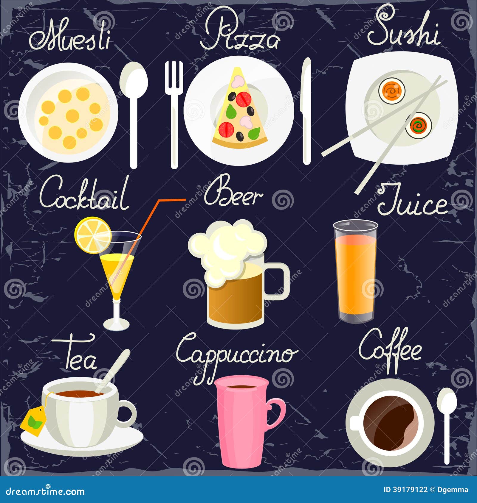 Set of food icons stock vector. Illustration of food - 39179122