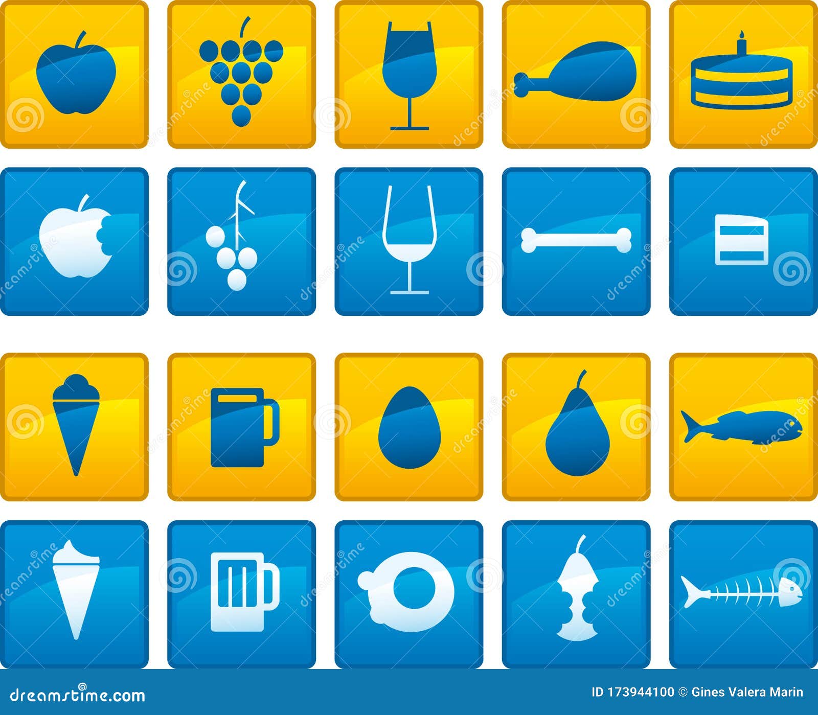 Set of 20 Food Icons. before and after Stock Illustration ...