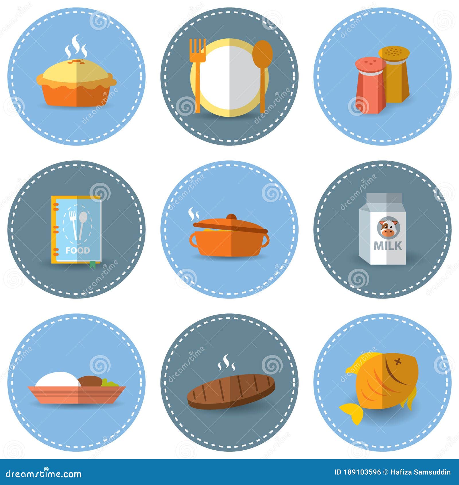 Set of Food Items. Vector Illustration Decorative Design Stock Vector ...