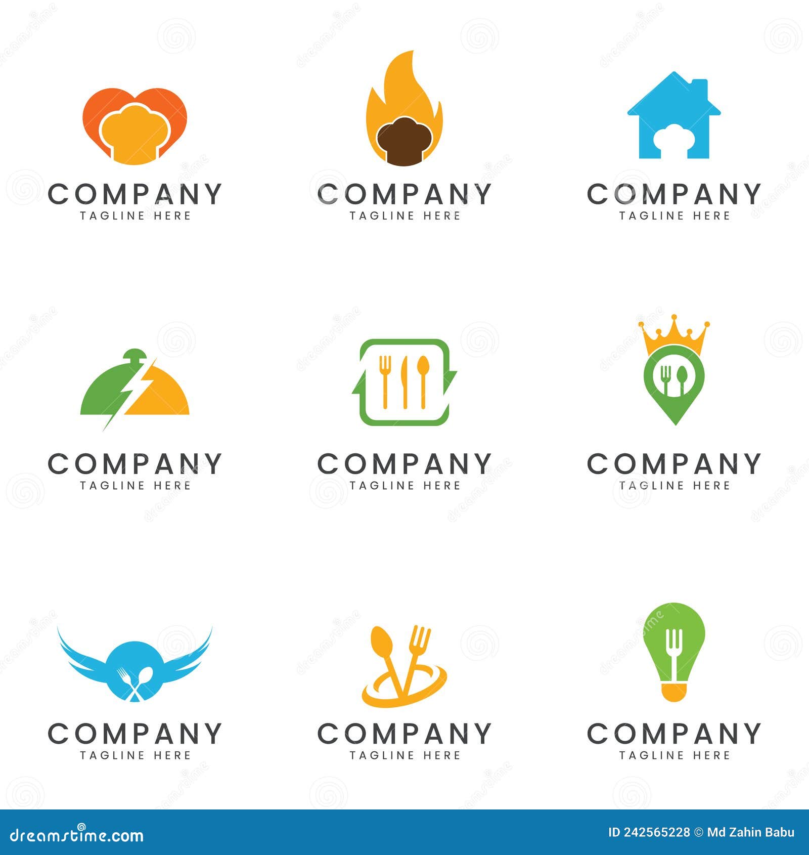 Set of food logo stock vector. Illustration of vector - 242565228