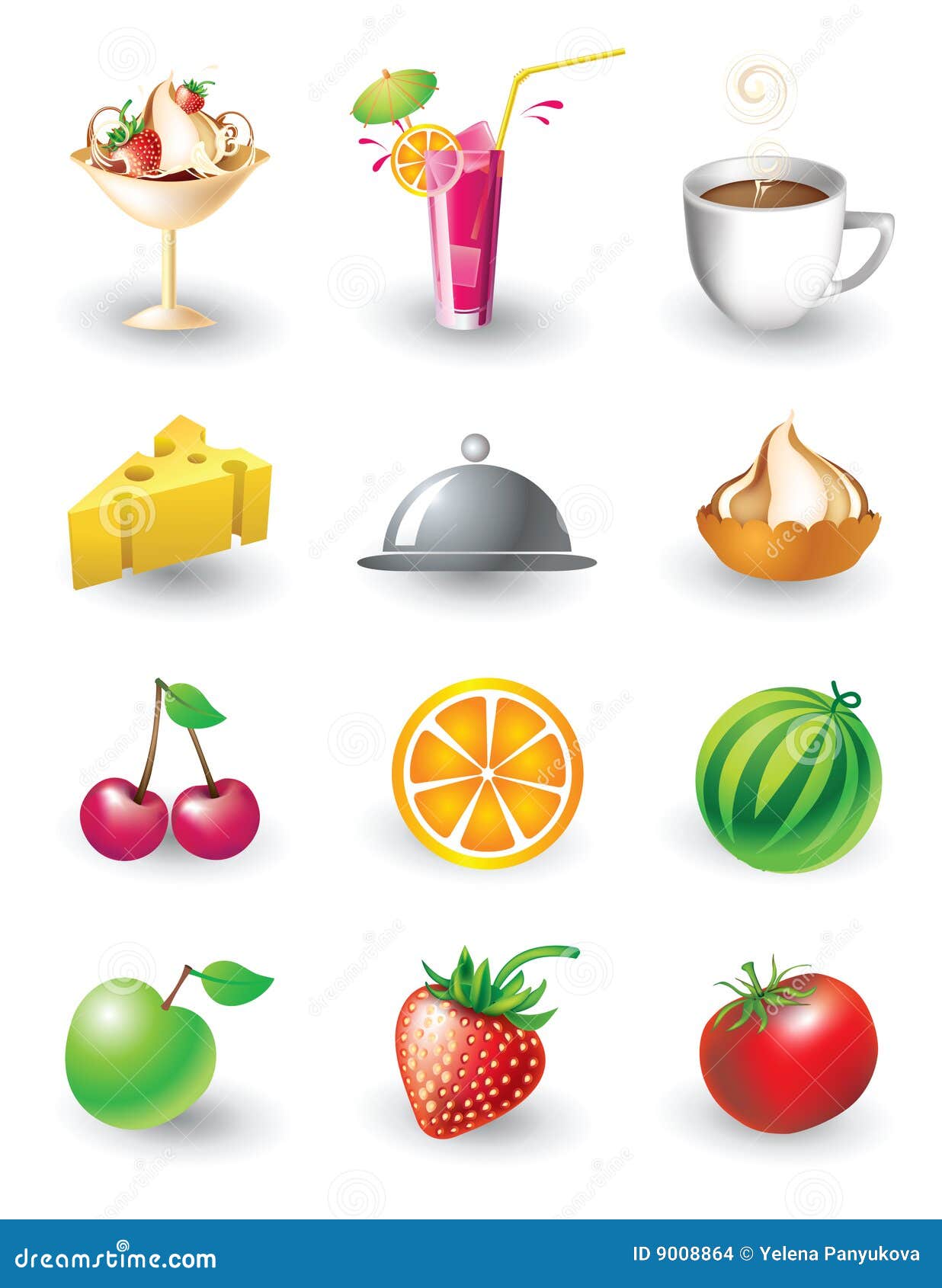 Set of food objects stock vector. Illustration of food - 9008864