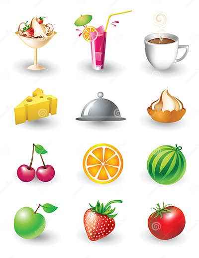 Set of food objects stock vector. Illustration of food - 9008864