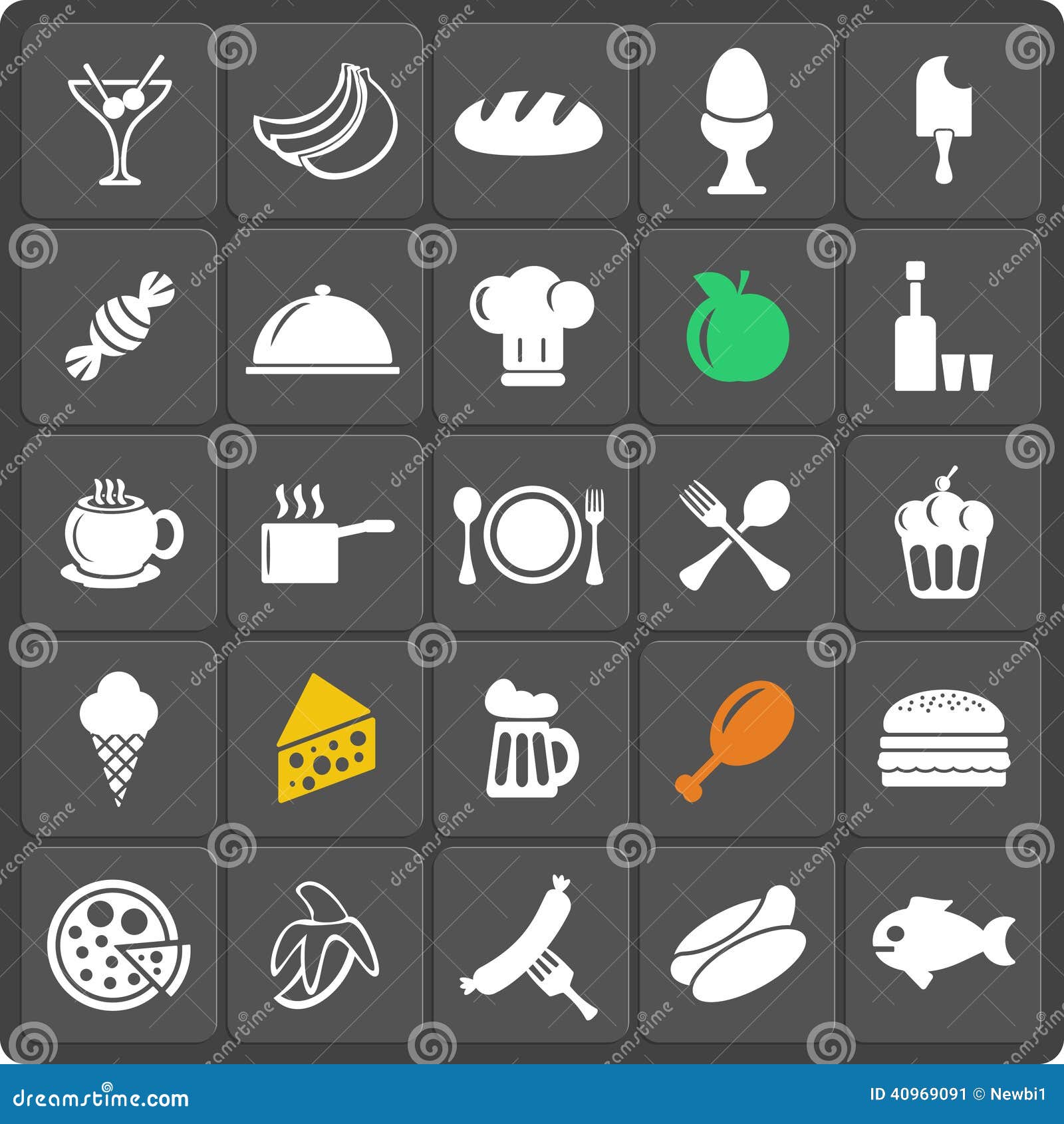 Set of 25 Food Web and Mobile Icons. Vector. Stock Vector ...