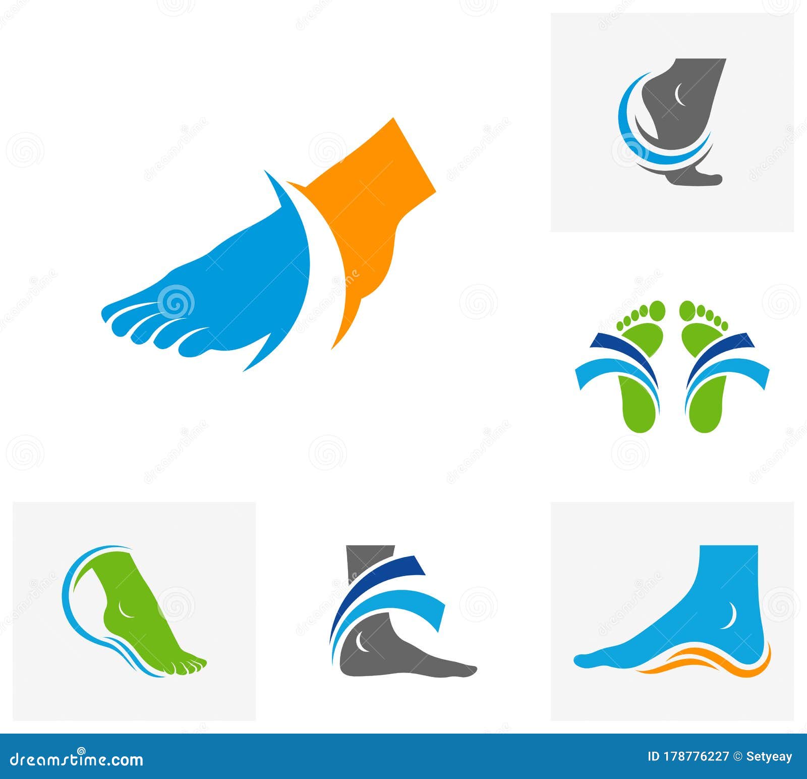 Set of Foot Logo Vector Template, Creative of Foot Logo Design Concepts ...