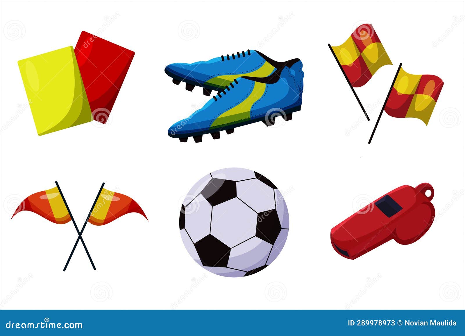Set Collection of Football Element Design Stock Vector - Illustration ...