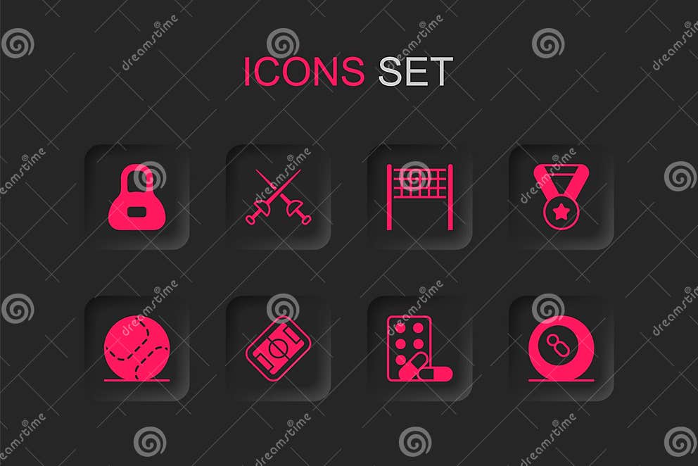 Set Football Field, Fencing, Weight, Sports Doping with Dumbbell, Medal ... Set Football Field, Fencing, Weight, Sports Doping with Dumbbell, Medal ...