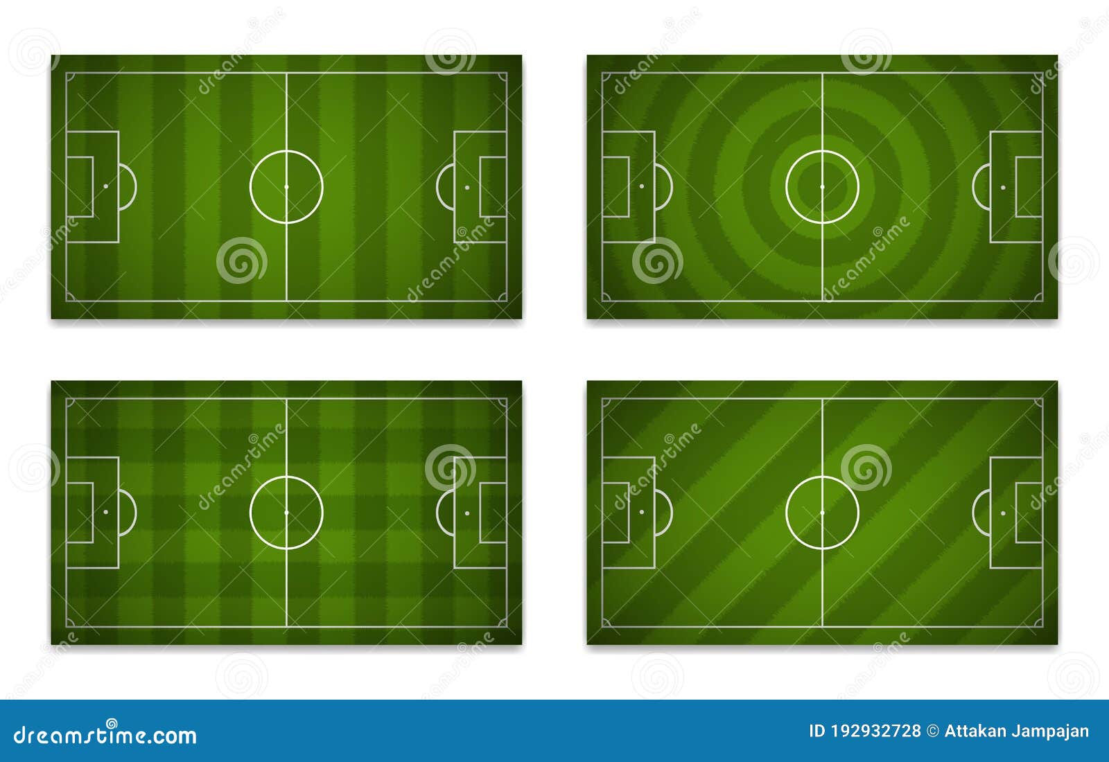 Set of Football Fields with Different Patterns Stock Vector ...
