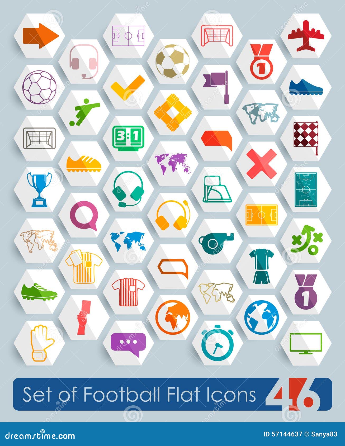 Set of football icons stock vector. Illustration of abstract - 57144637