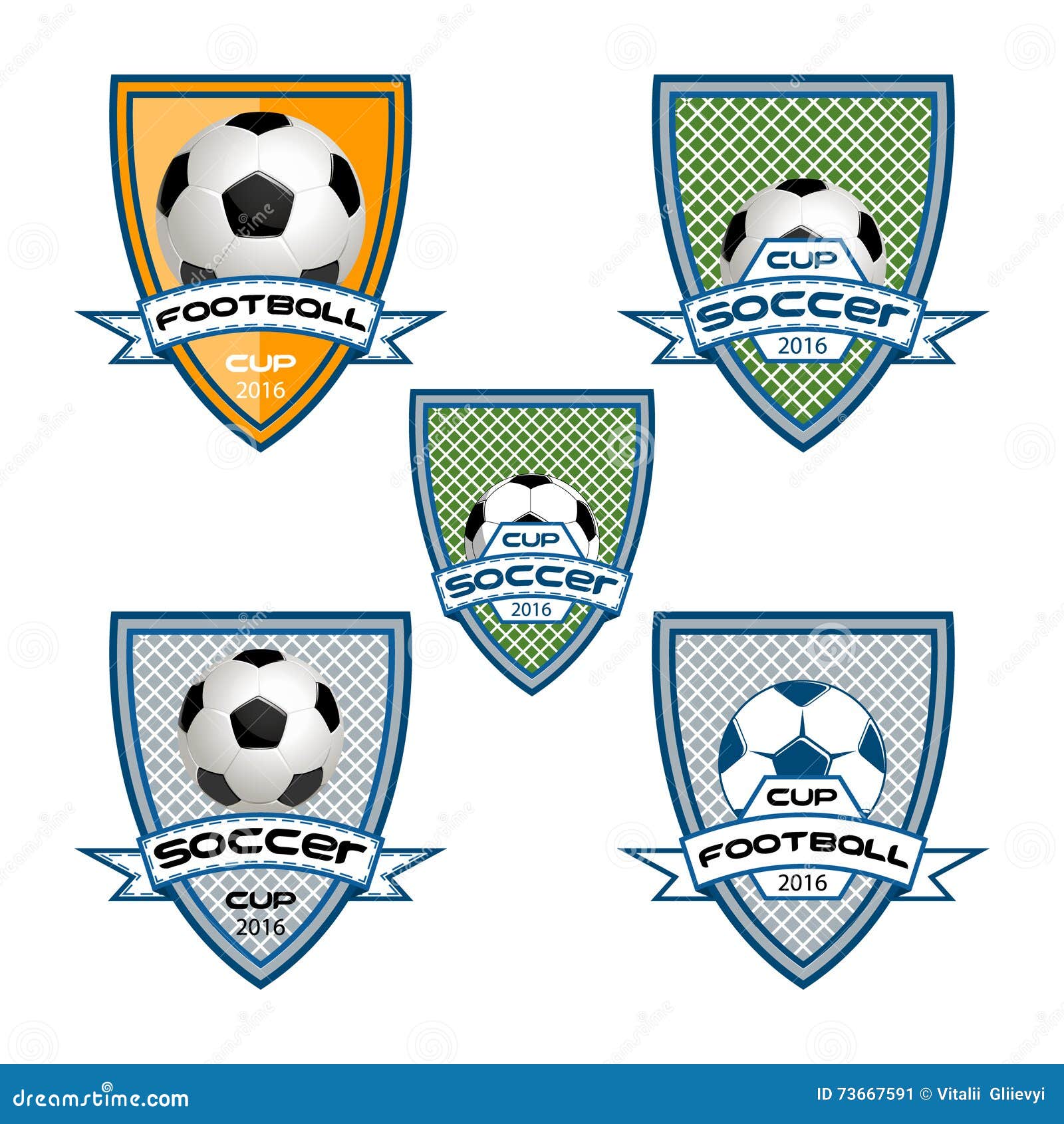 Set Football Logo for the Team and the Cup Stock Vector - Illustration ...