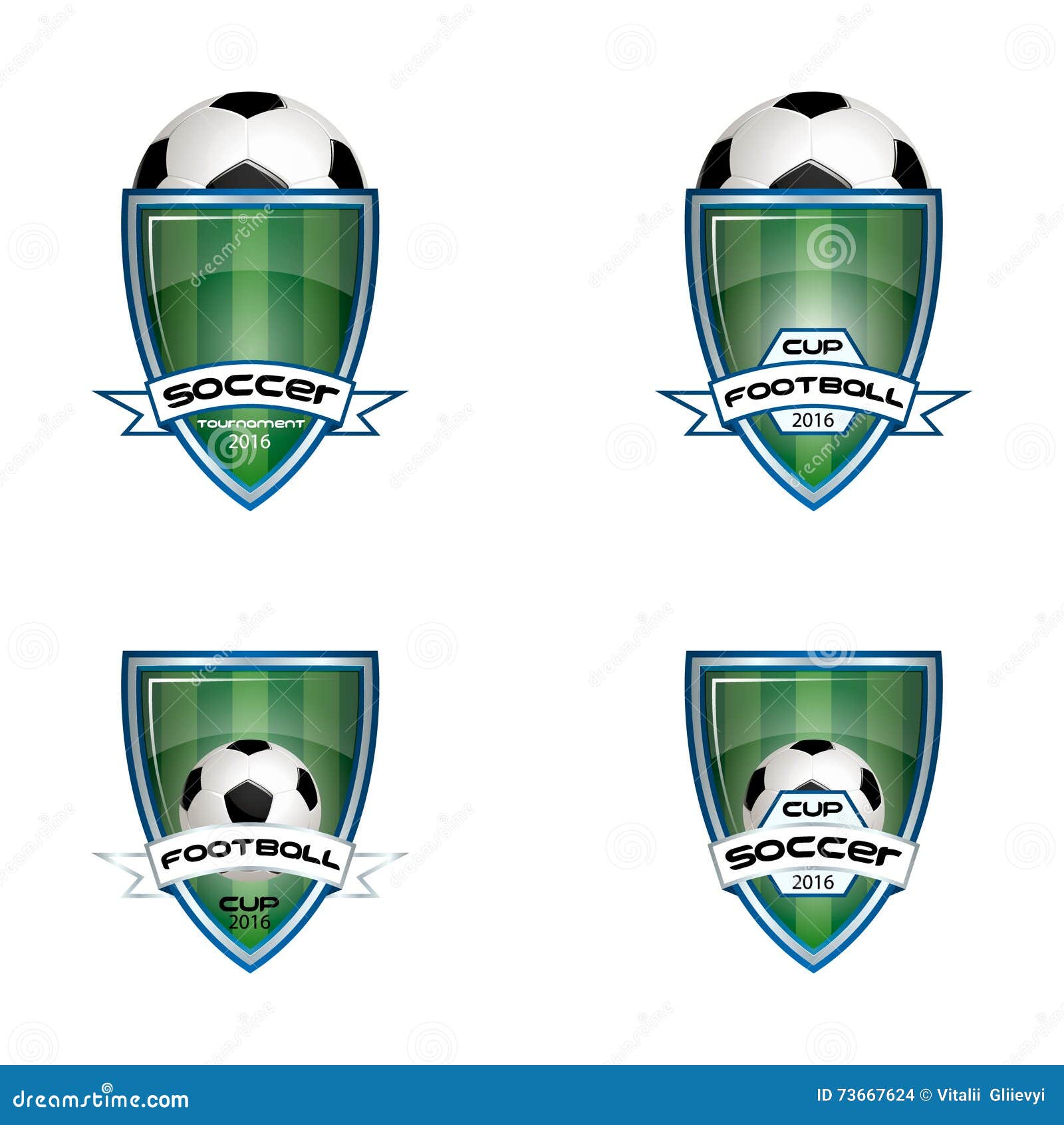 Set Football Logo for the Team and the Cup Stock Vector - Illustration ...