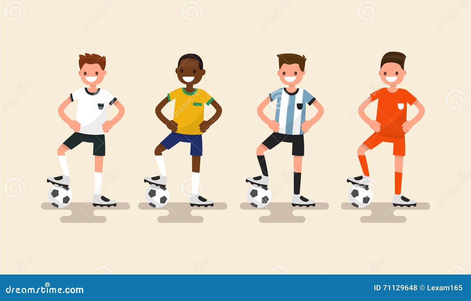 Set of of Football Players. Vector Illustration Stock Illustration ...