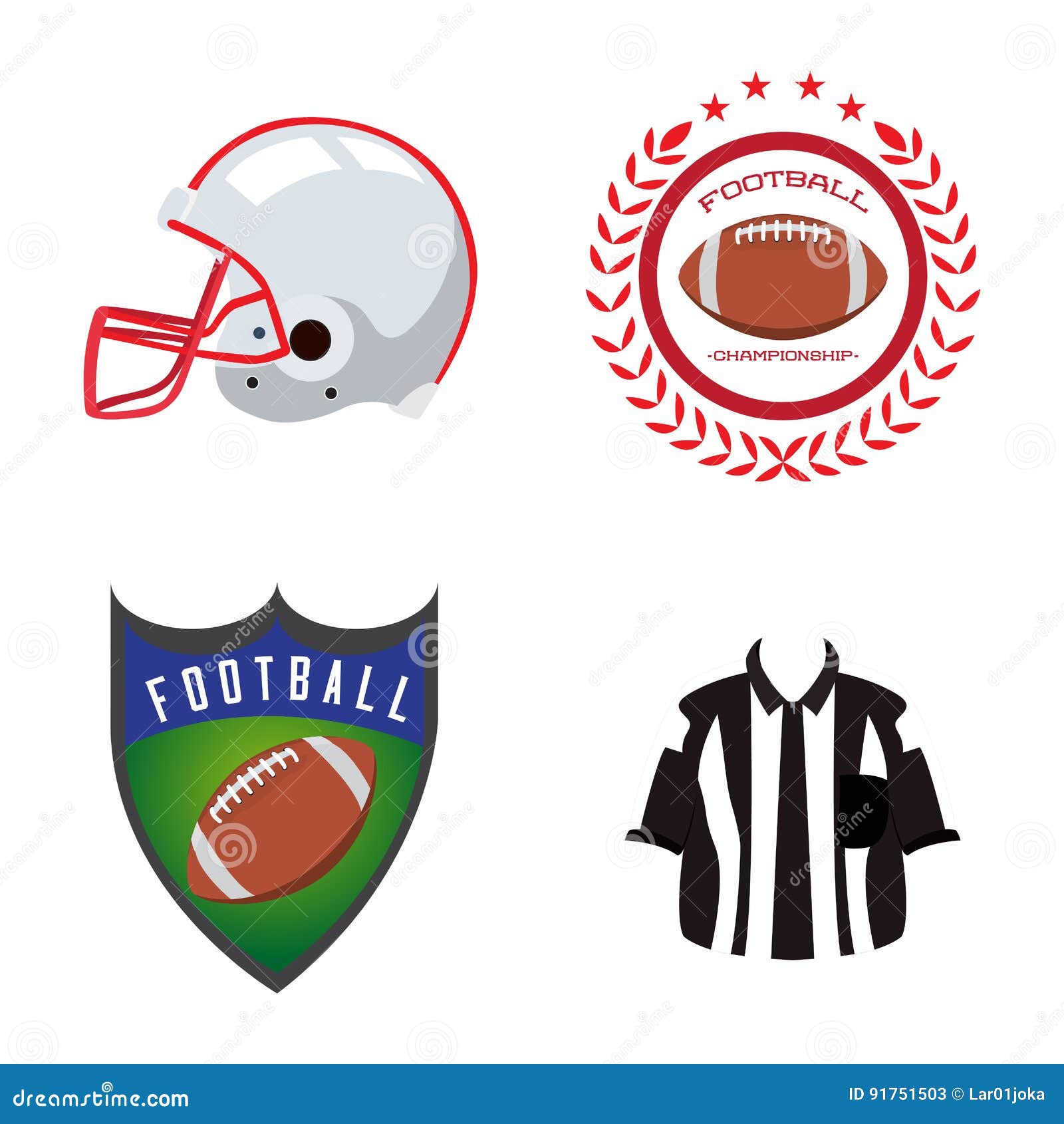 Set of Football Related Objects Stock Vector - Illustration of logo ...