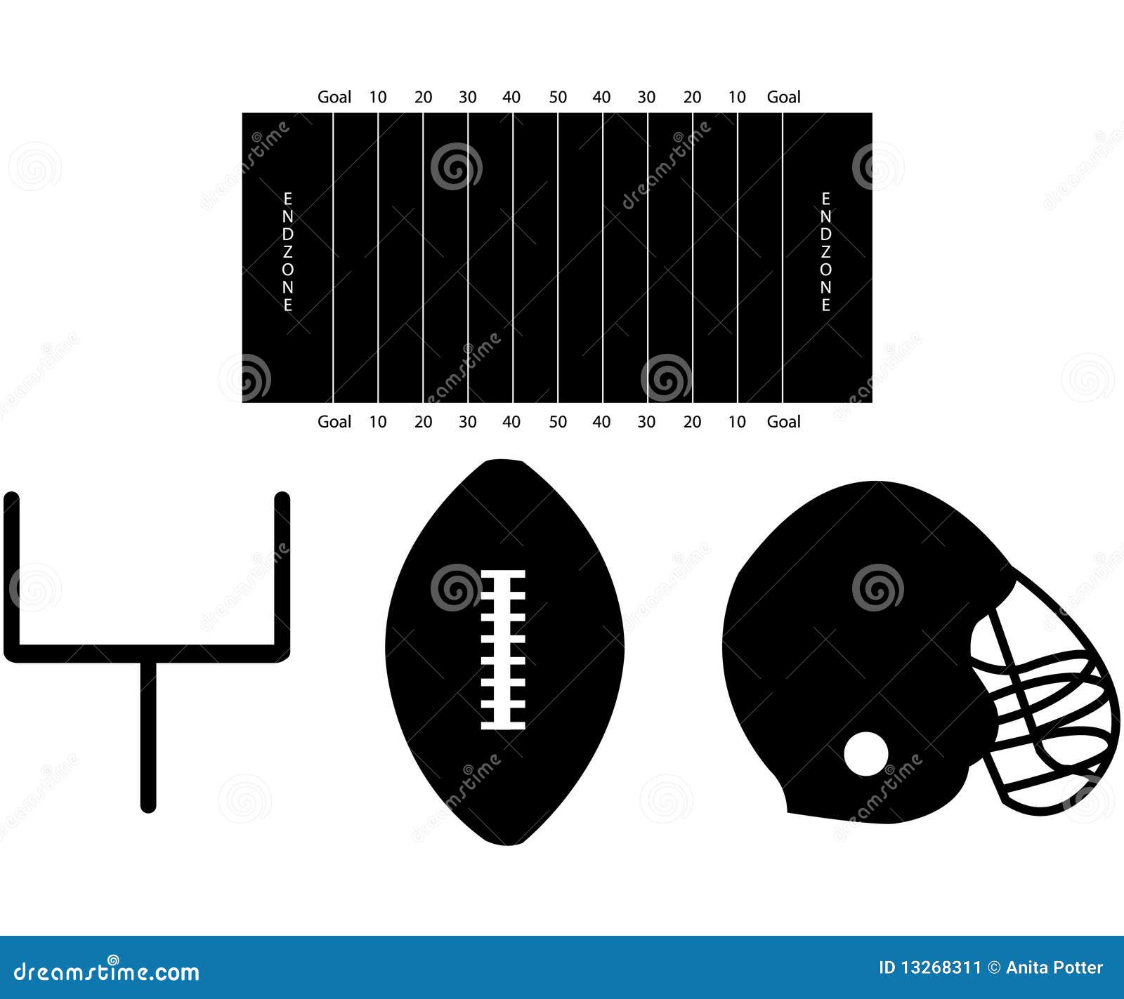 Set of Football Silhouettes Stock Vector - Illustration of football ...