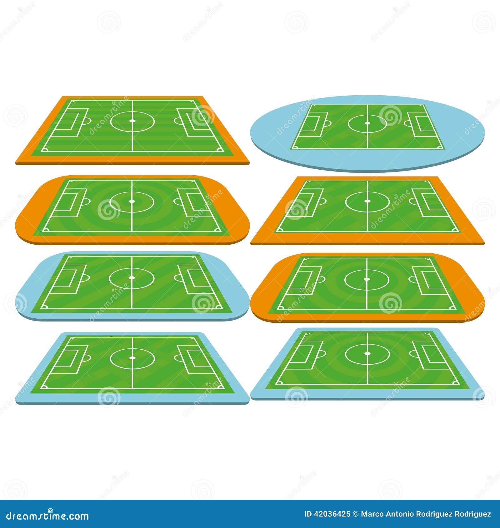 Set of Football Soccer Fields Isolated Stock Vector - Illustration of ...