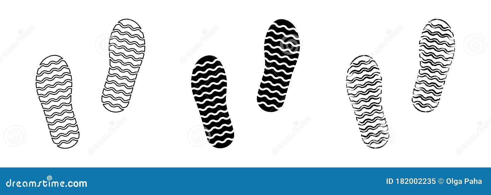 Set footprintes slippers 2 stock vector. Illustration of silhouette ...