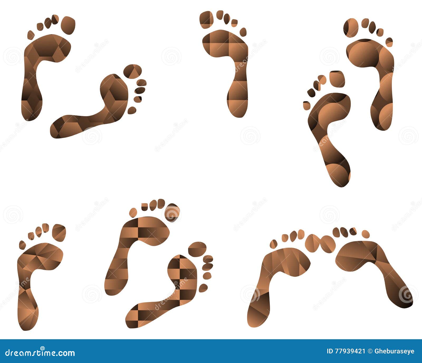 Set of Footprints with Different Patterns Stock Vector - Illustration ...