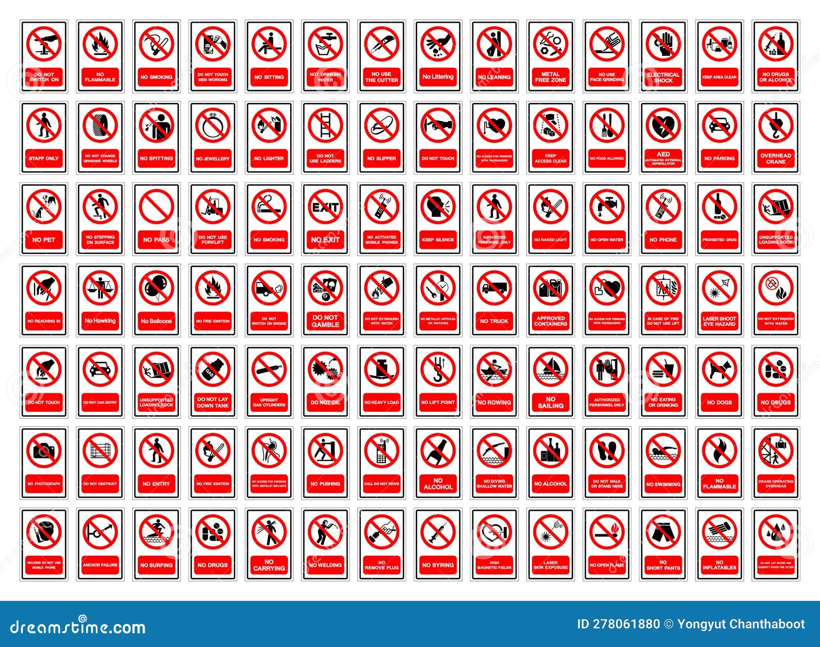 Set of Forbidden Required Symbol Sign, Vector Illustration, Isolated on ...