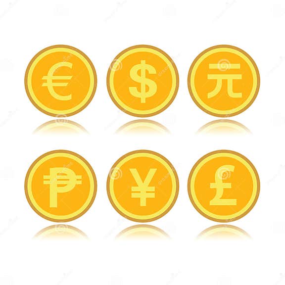 Set of foreign coins stock vector. Illustration of penny - 72630016