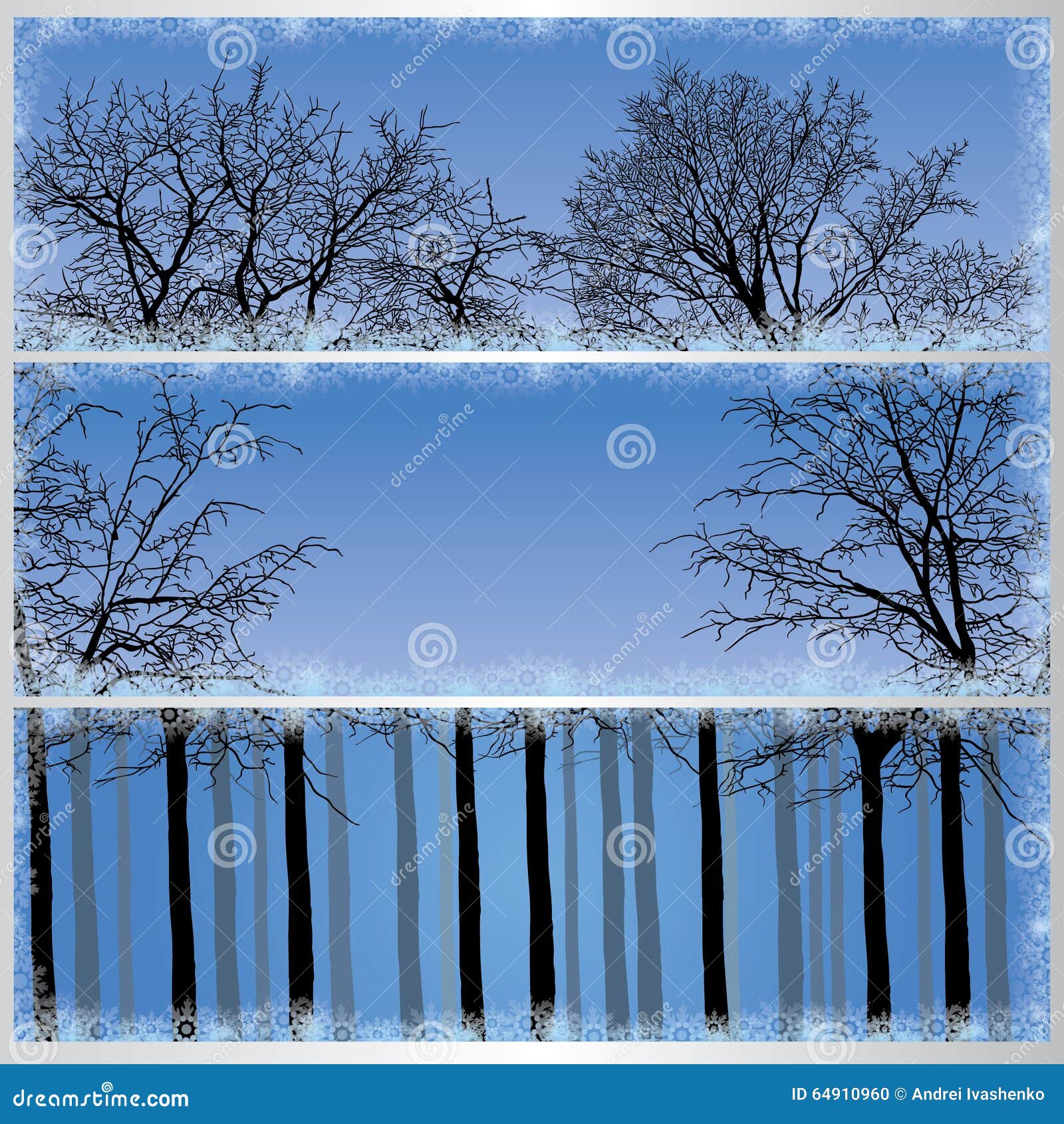 Set of forest banners stock vector. Illustration of coniferous - 64910960