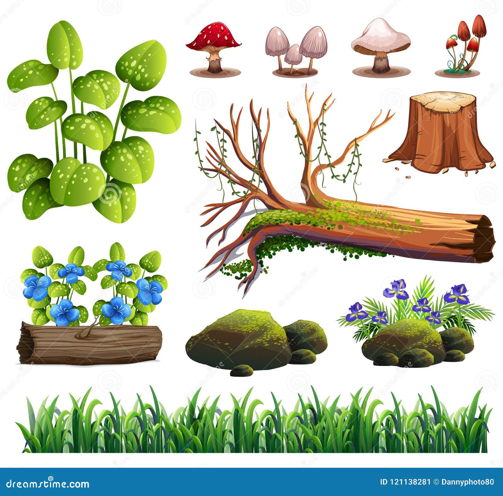 A Set of Forest Element stock vector. Illustration of color - 121138281