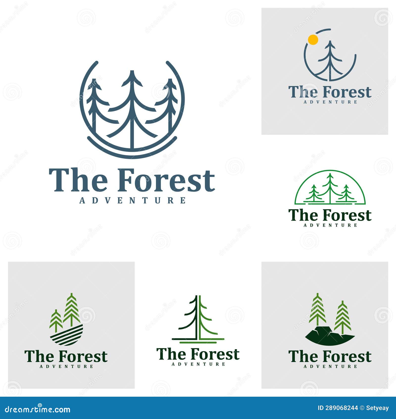 Set of Forest Logo Design Template. Creative Pine Logo Vector ...