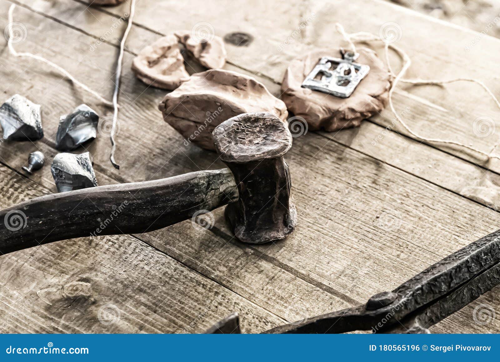 Set of Forge from the Hammer of Handmade Single-use Clay Molds for ...