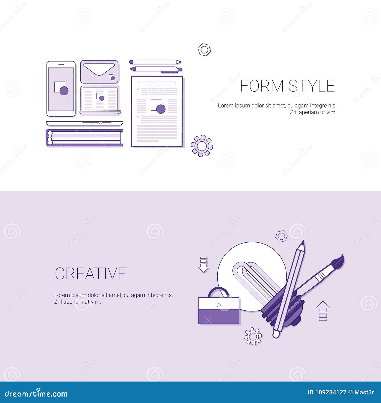 Set of Form Style and Creative Banners Business Concept Template ...