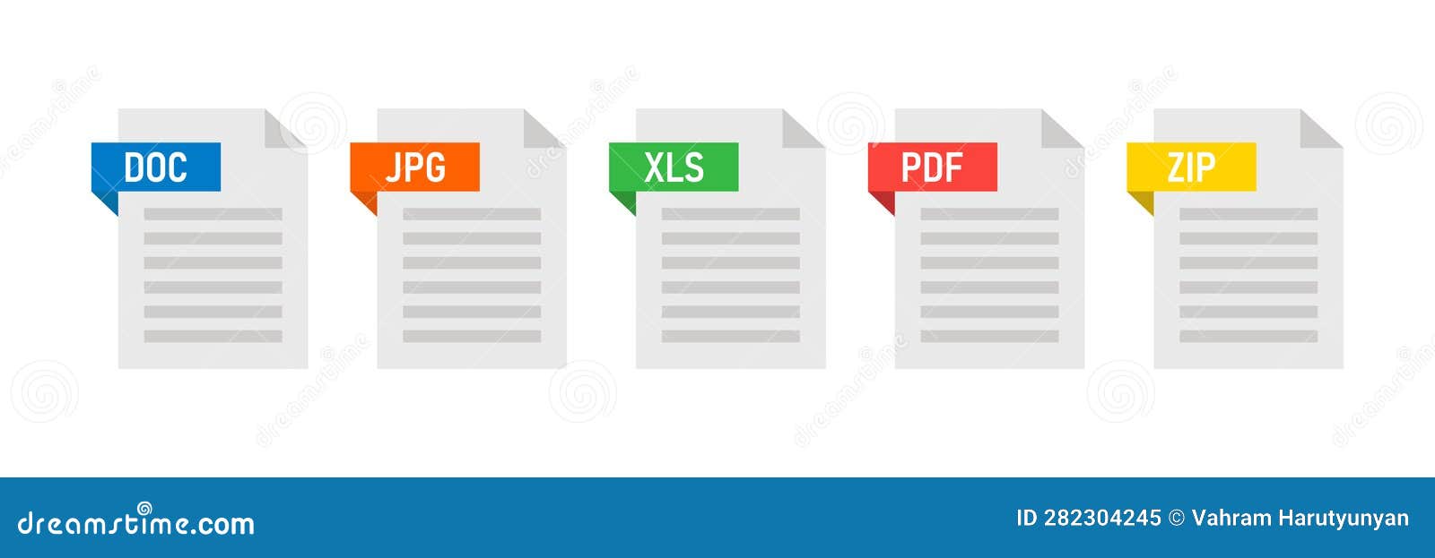 Set of Format and Extension of Documents. Stock Vector - Illustration ...
