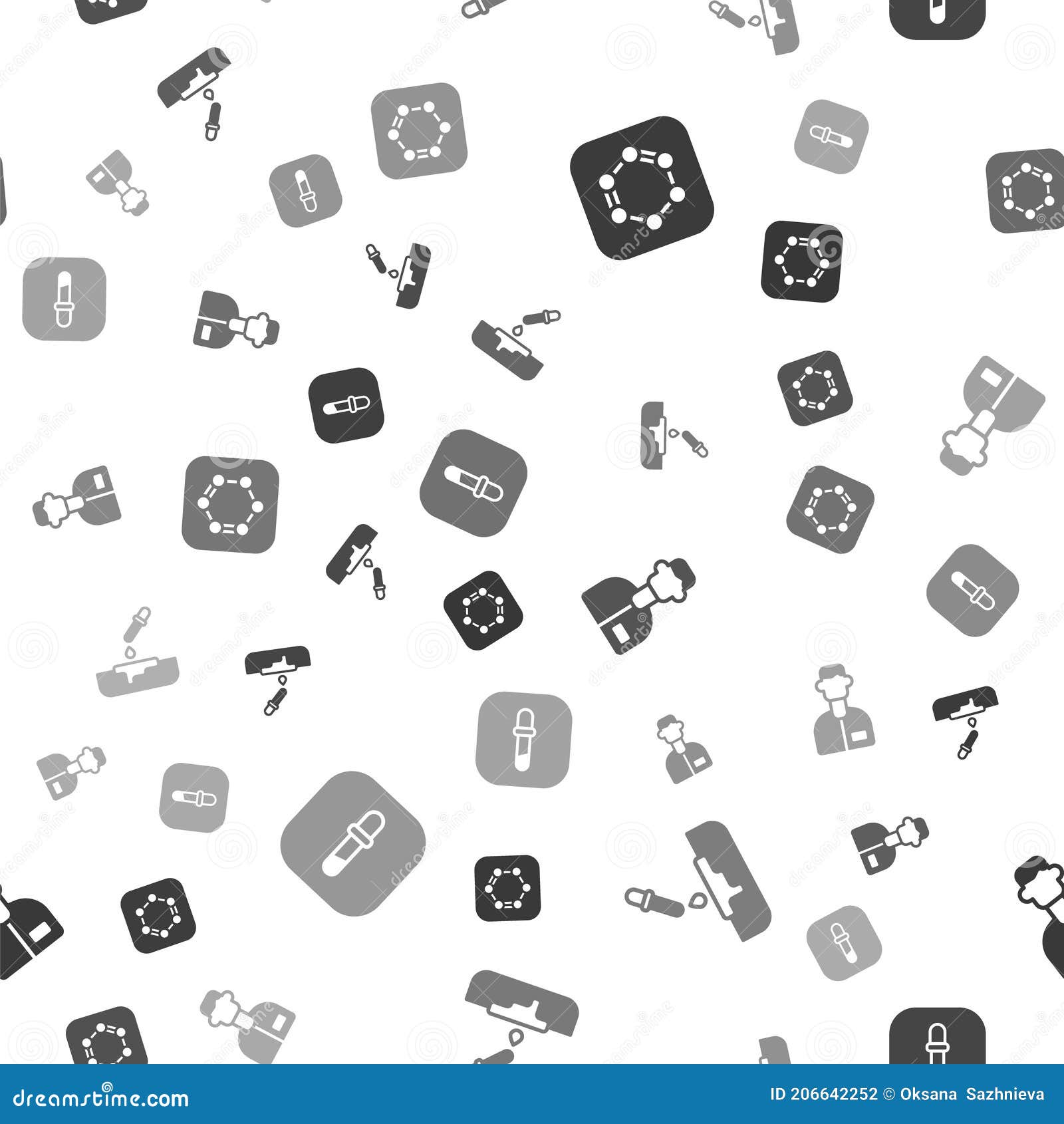 Set Formula of Benzene Rings, Petri Dish with Pipette, Laboratory ...