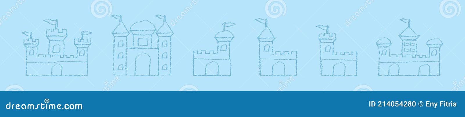 Set of Fort Cartoon Icon Design Template with Various Models. Vector ...